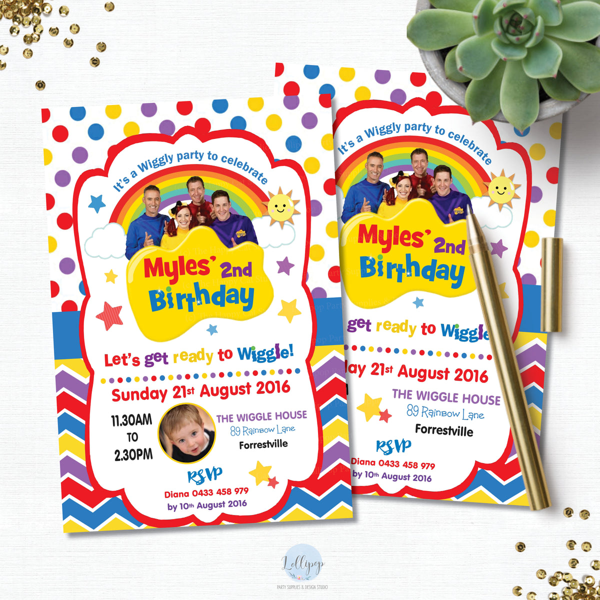 The Wiggles Birthday Party Personalise Invitation, Favors, Decorations ...